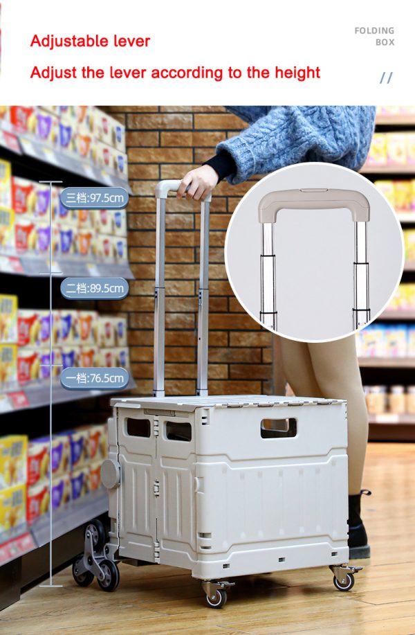 Rolling storage crate with handle, Rolling Foldable Plastic Crate Wholesale