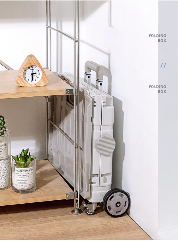 Rolling storage crate with handle, Rolling Foldable Plastic Crate Wholesale